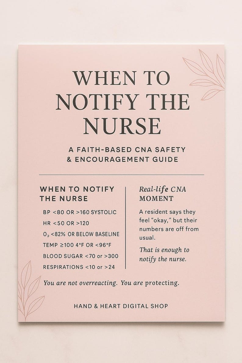 When to Notify the Nurse - Etsy