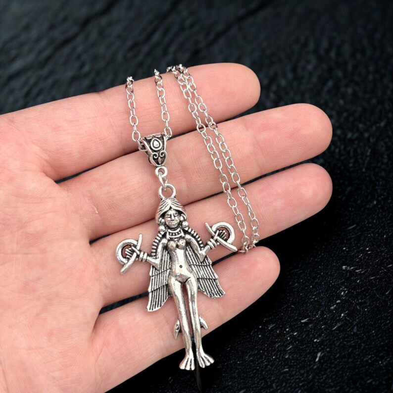 Lilith Inanna Ishtar Pendant Necklace – Sumerian Burney Relief, Gothic ...