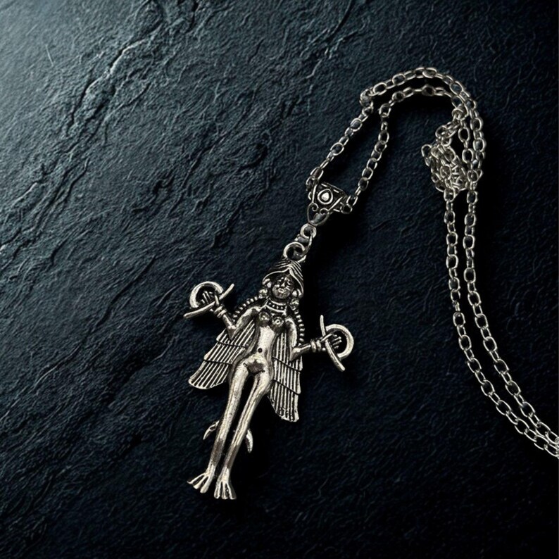 Lilith Inanna Ishtar Pendant Necklace – Sumerian Burney Relief, Gothic ...