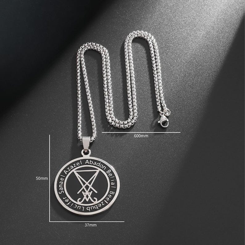 Sigil of Lucifer Pendant Necklace – Seal of Satan Amulet – Devil Occult ...