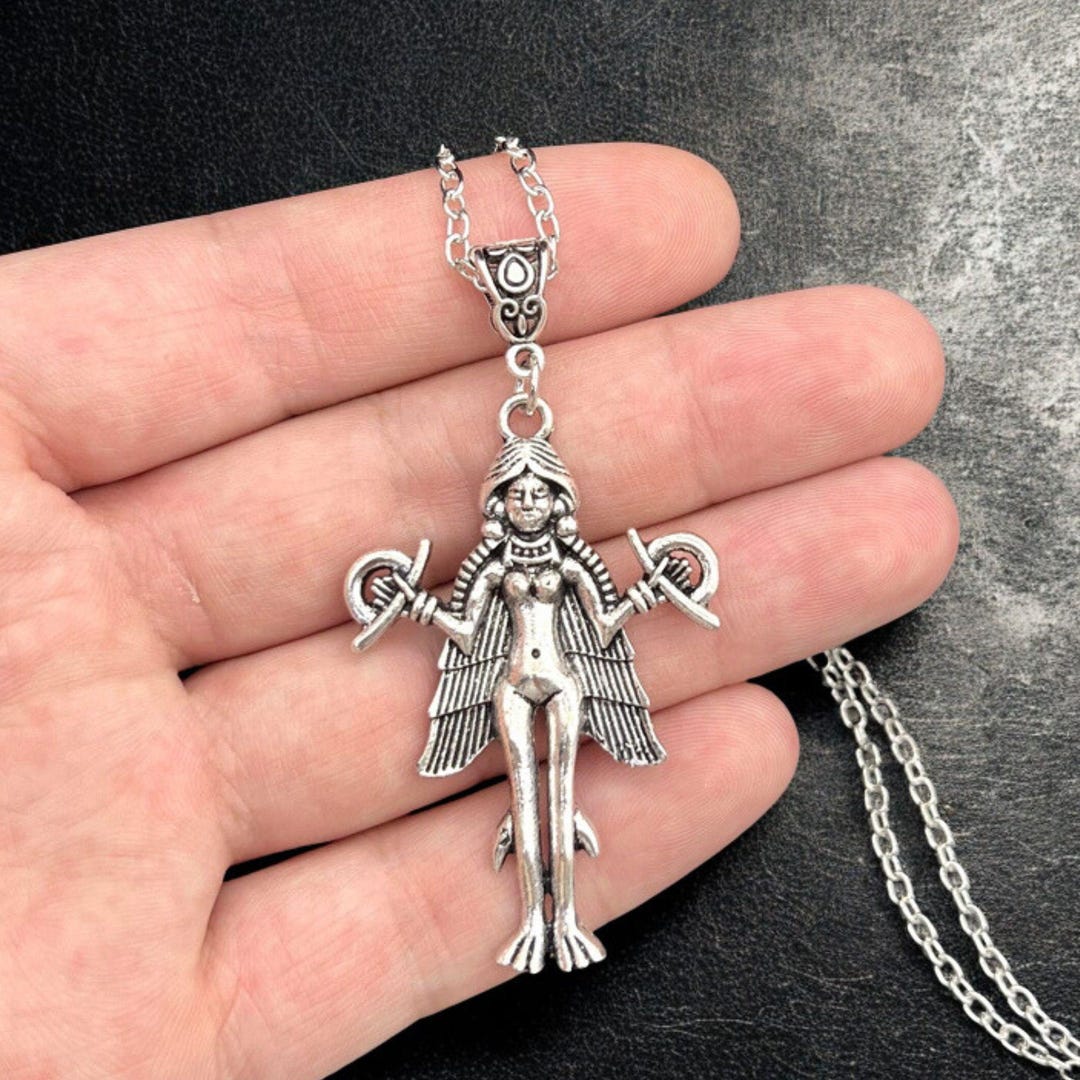 Lilith Inanna Ishtar Pendant Necklace – Sumerian Burney Relief, Gothic ...