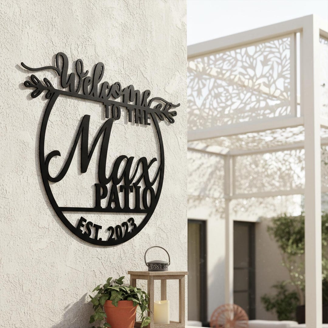 Custom Name Patio Welcome Wall Art, Patio Decor, Patio Lounge Sign ...