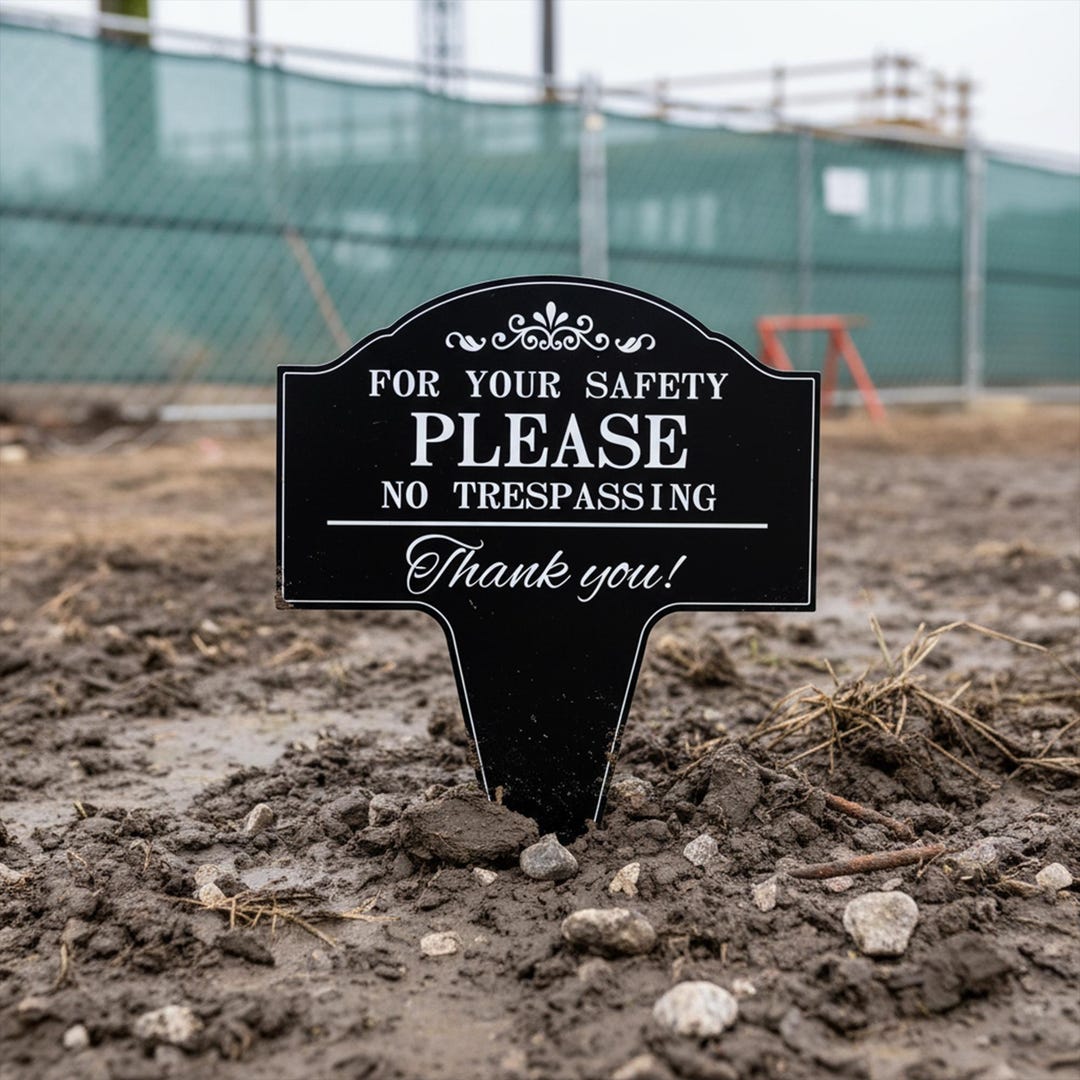 Custom No Trespassing Yard Sign, Polite "for Your Safety" No ...