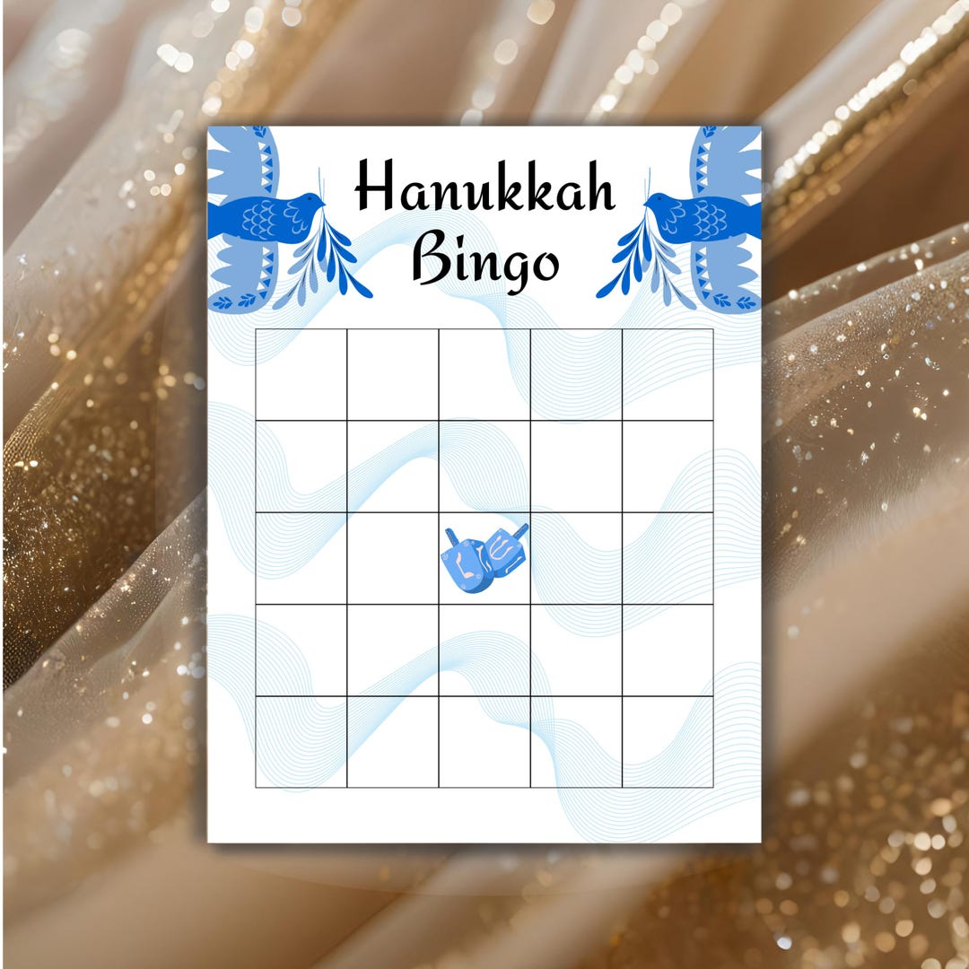 Hanukkah Bingo Card: Printable Hanukkah Activity Bingo (canva Template ...