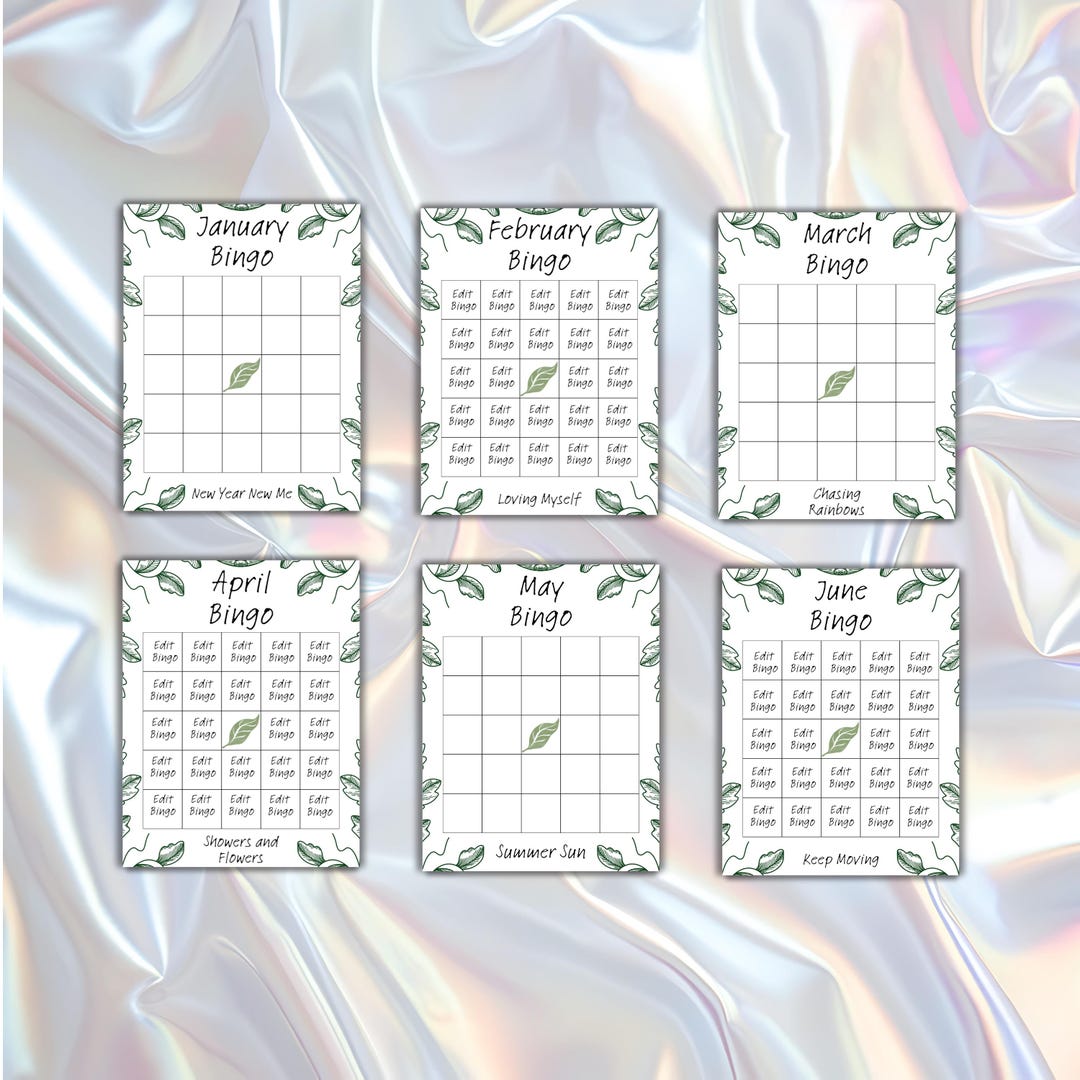 Monthly Bingo Card: Printable Monthly Activity Bingo (canva Template ...