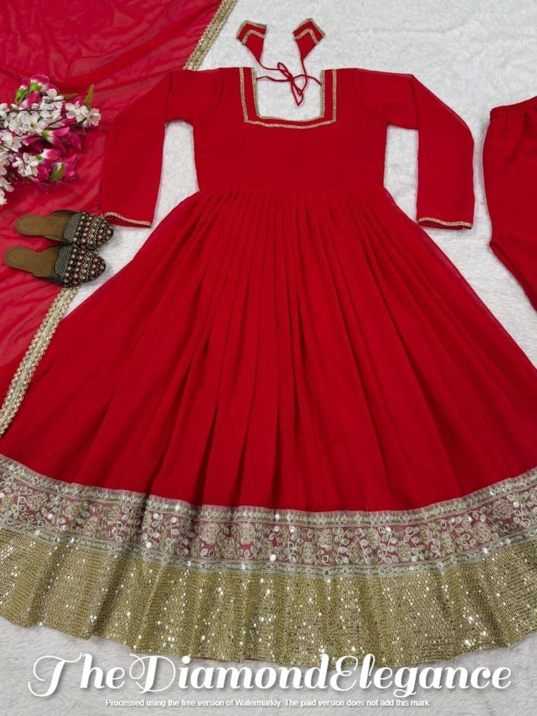 Hand-embroidered Viscous Salwar Kameez | Designer Wedding Suit | Ready ...