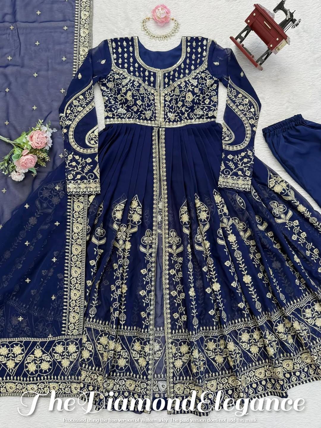 Hand-embroidered Viscous Salwar Kameez | Designer Wedding Suit | Ready ...