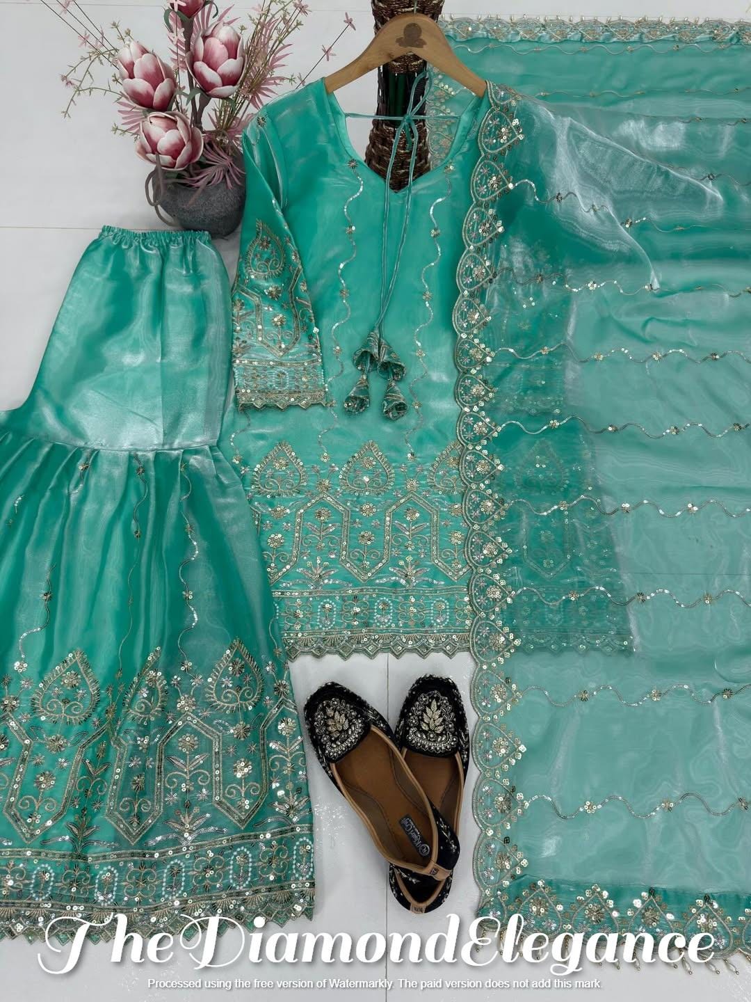 Hand-embroidered Viscous Salwar Kameez | Designer Wedding Suit | Ready ...