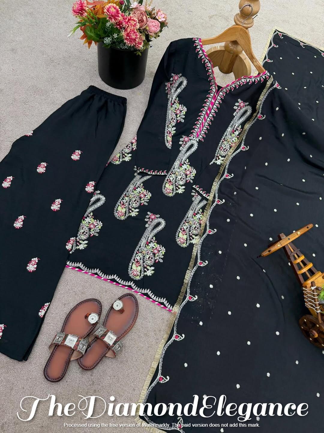 Hand-embroidered Viscous Salwar Kameez | Designer Wedding Suit | Ready ...