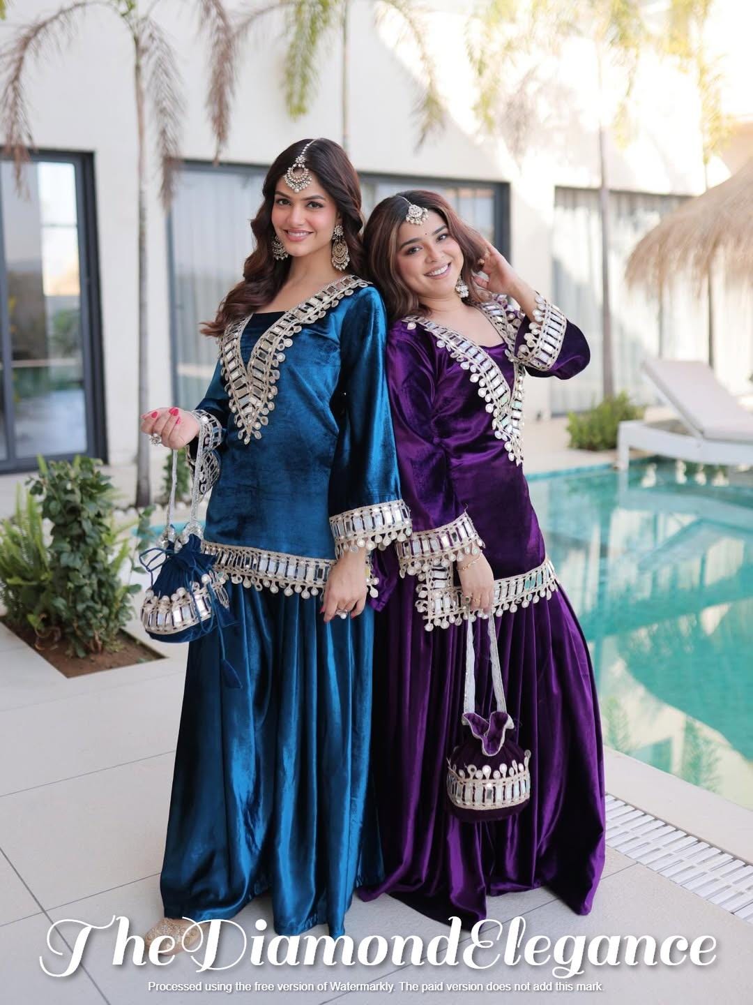 Hand-embroidered Viscous Salwar Kameez | Designer Wedding Suit | Ready ...