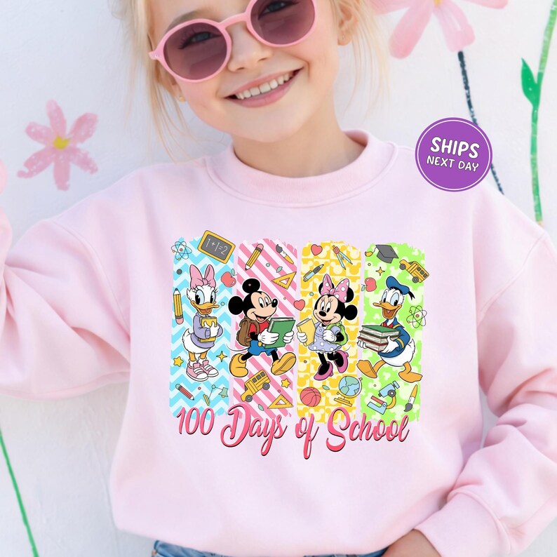 Mickey and Friends 100 Days of School Shirt Disney Kids School ...