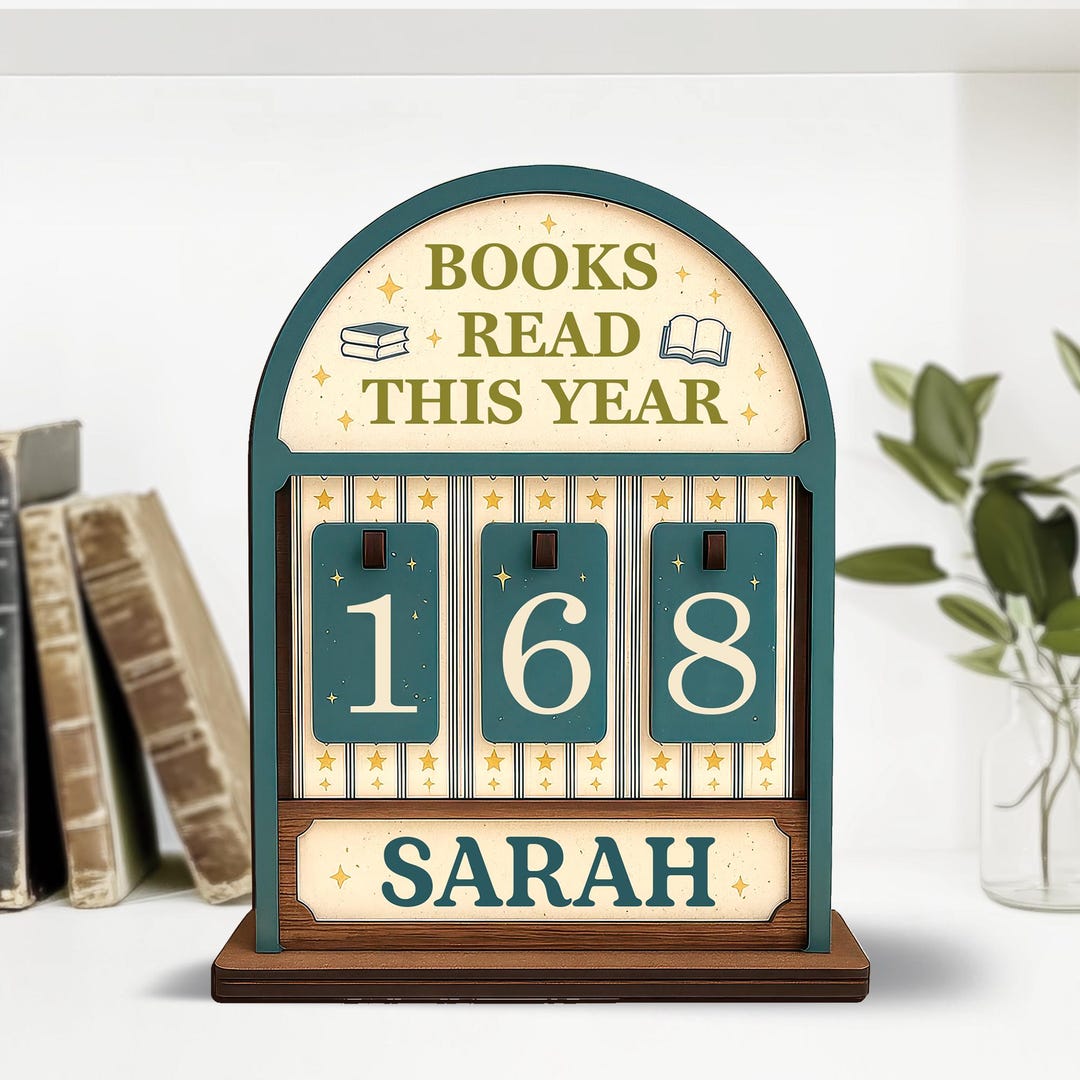 Personalized Books Read Tracker, Custom Reading Counter Sign, Book ...