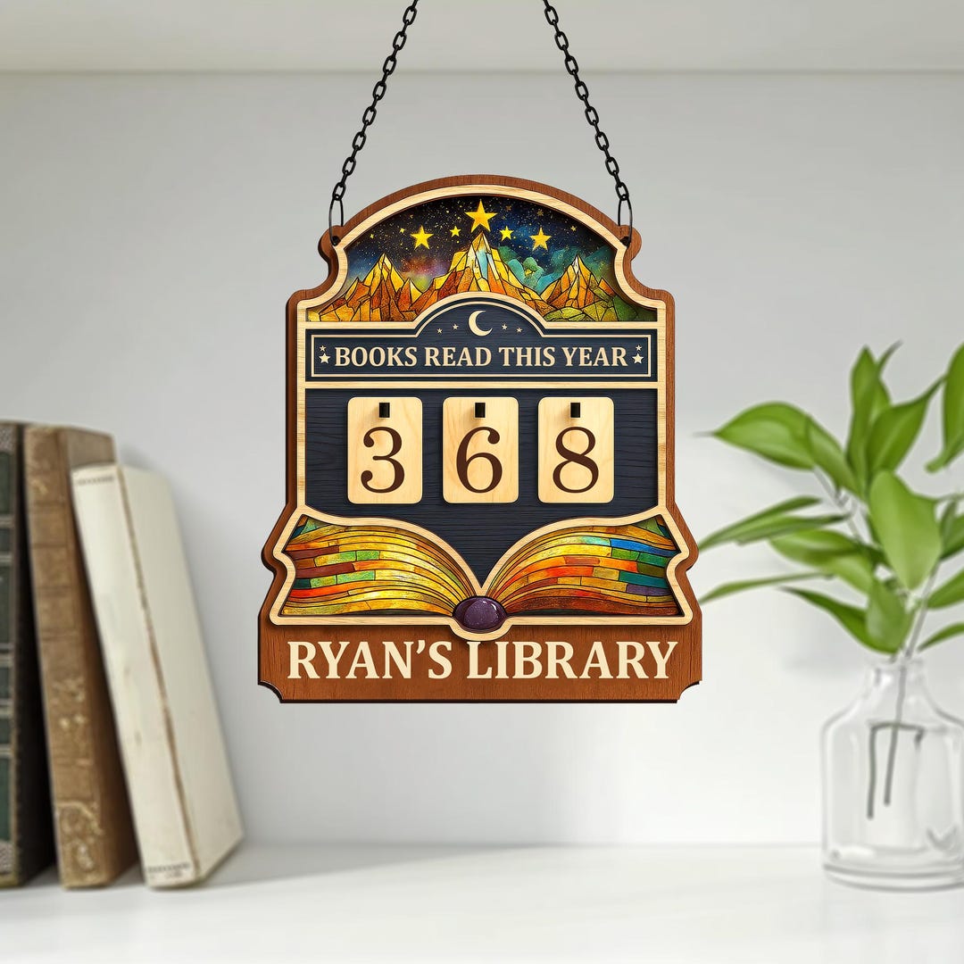 Personalized Books Read Tracker, Custom Bookshelf Counter Decor ...