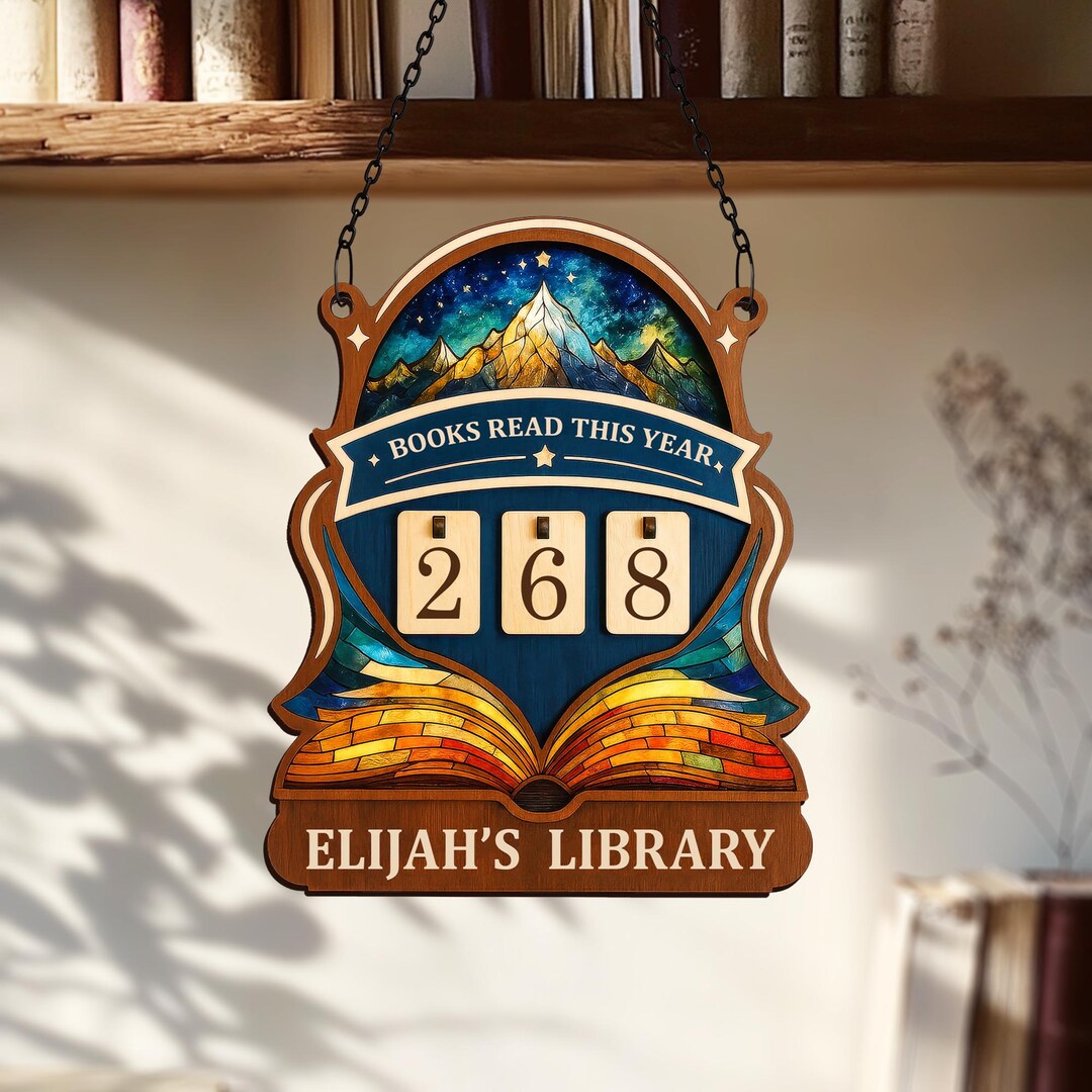 Personalized Books Read Tracker, Custom Bookshelf Counter Decor ...