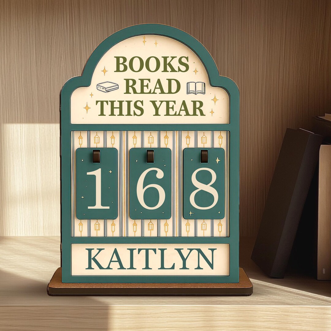 Personalized Books Read Tracker, Custom Reading Counter Sign, Wooden ...