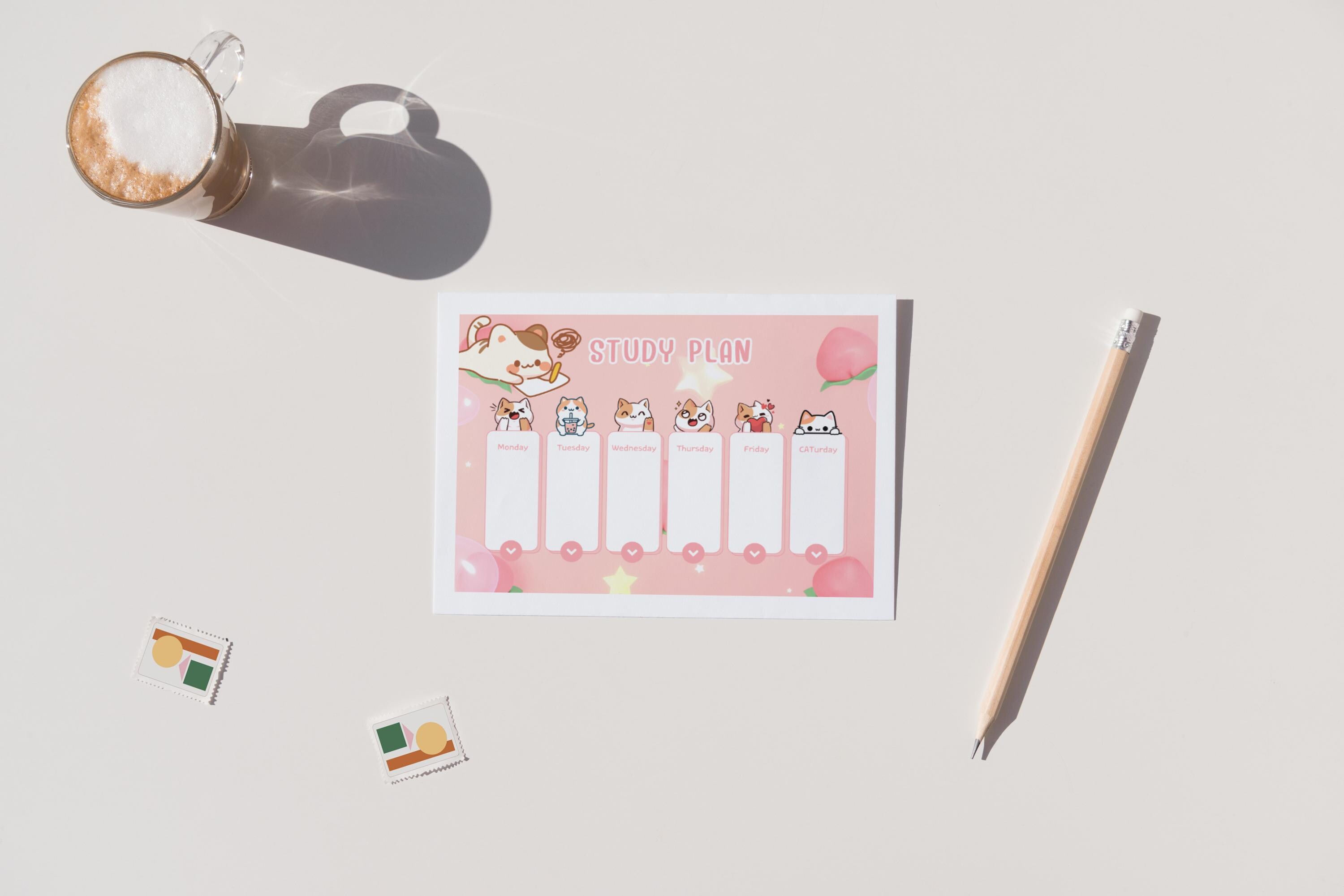 Kawaii Weekly Planner | Cute Kids' Timetable (printable PDF) - Etsy