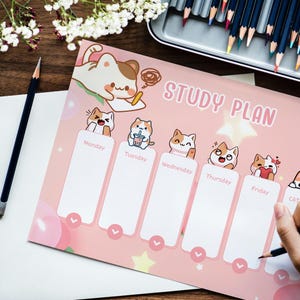 Kawaii Weekly Planner | Cute Kids' Timetable (printable PDF) - Etsy