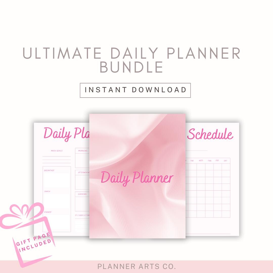 ADHD Daily Schedule Bundle | Printable Planner Set for Habits, Meals ...