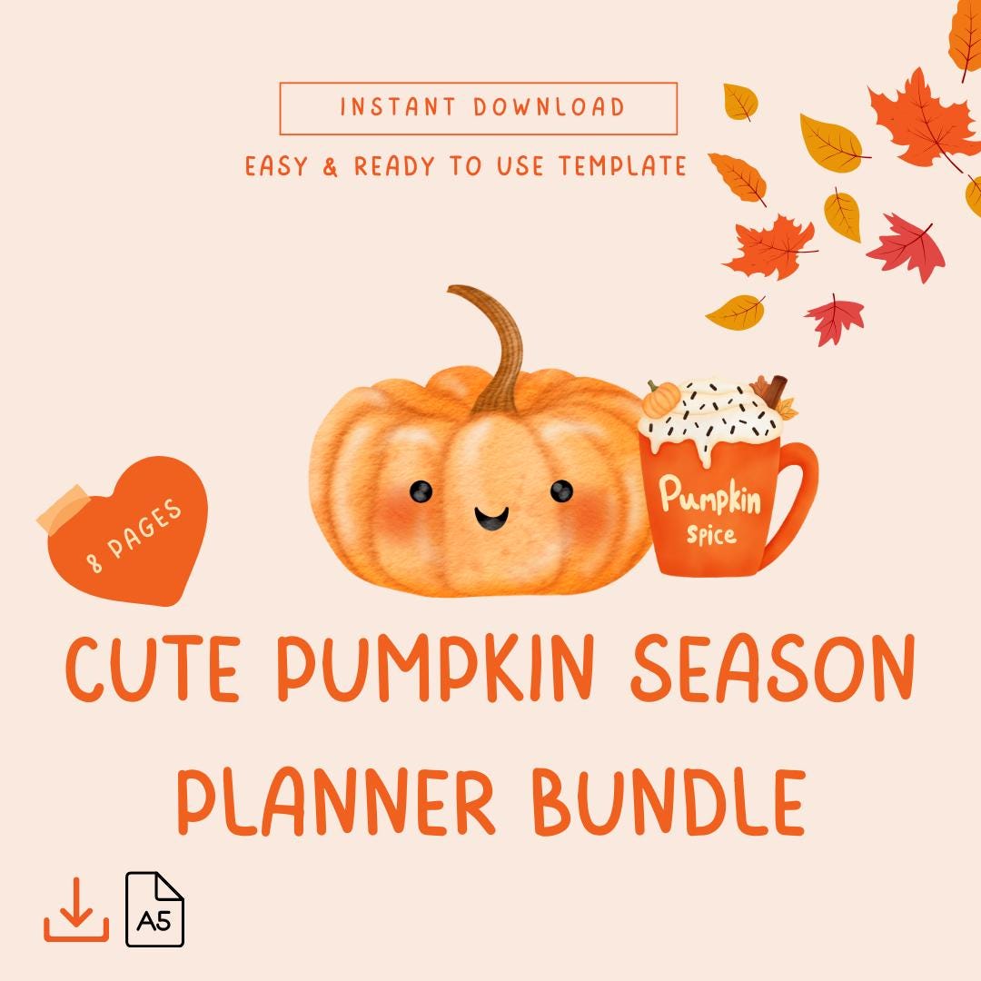 Printable Pumpkin Season Planner: Daily, Weekly, Monthly & Annual ...