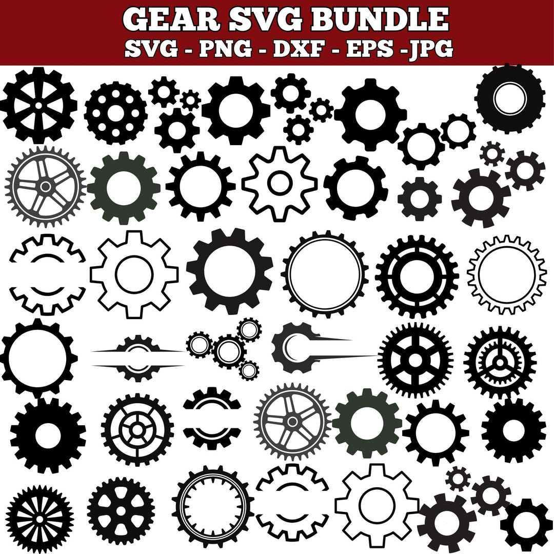 Gears SVG Bundle: Steampunk Cogs, PNG, Clipart (digital Download) - Etsy