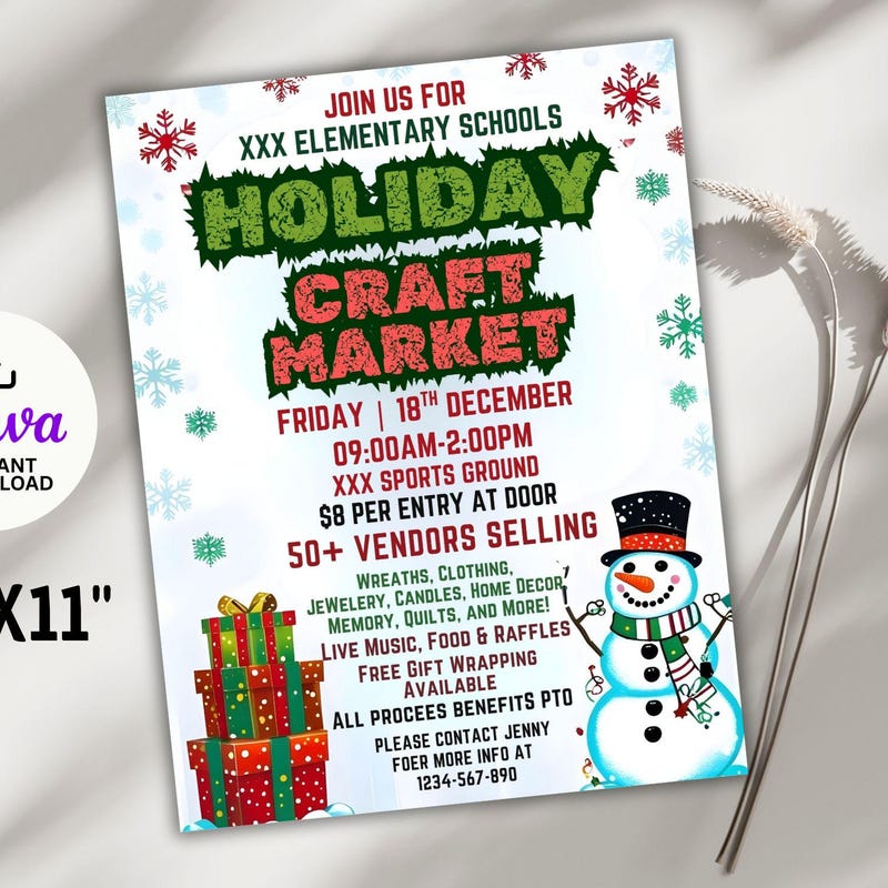 Church Holiday Craft Fair Flyer - Etsy
