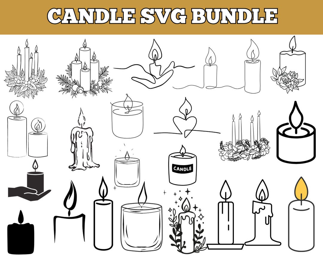 Candle SVG PNG Clipart Bundle: Commercial Use Graphics (digital ...