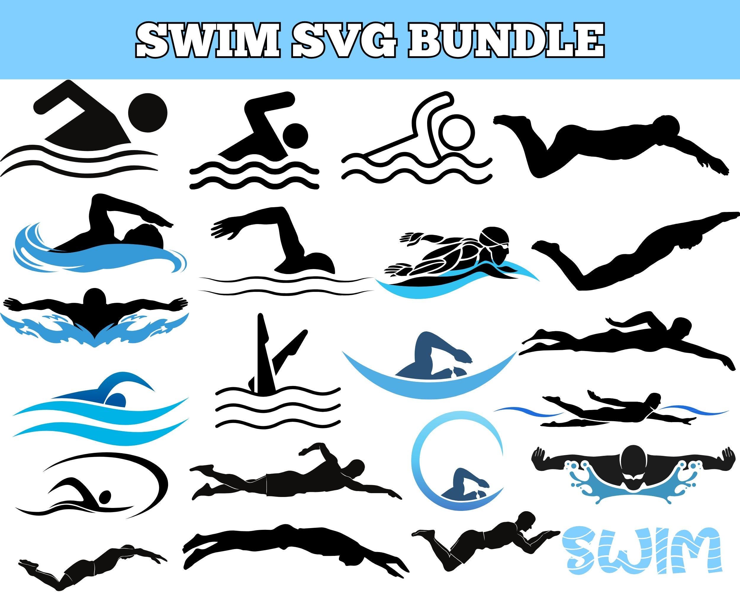 Swimming SVG Bundle: Swimmer Cut Files for Cricut & Silhouette (digital ...