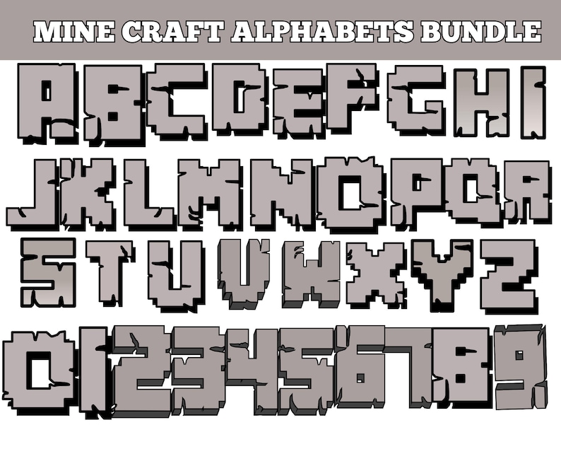 Minecraft Font SVG Bundle, Gamer Alphabet Cut Files - Etsy New Zealand