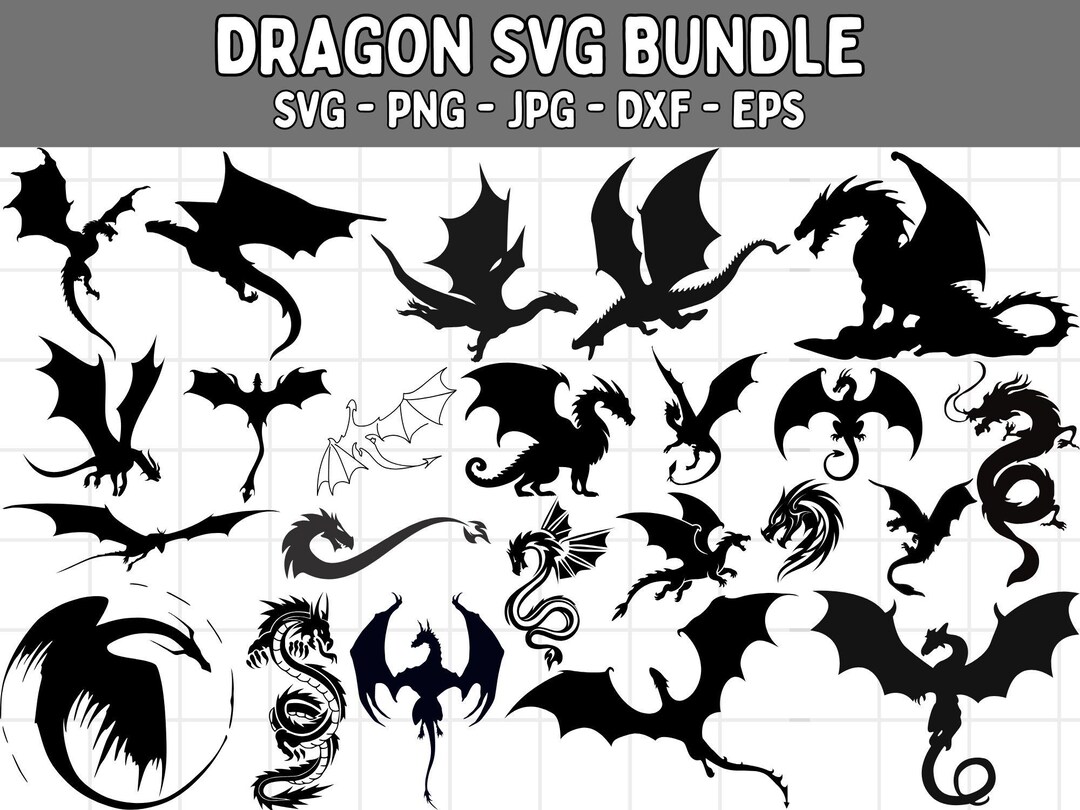 Dragon SVG Bundle, Dragons SVG, Medieval Svg, Fire Dragon Svg ...