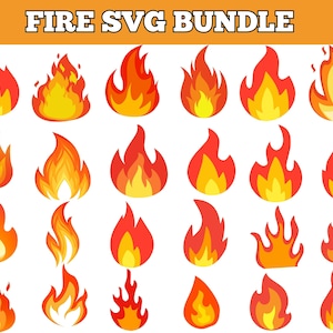 Fire Flames SVG Bundle: Clipart, Frames (digital Download) - Etsy