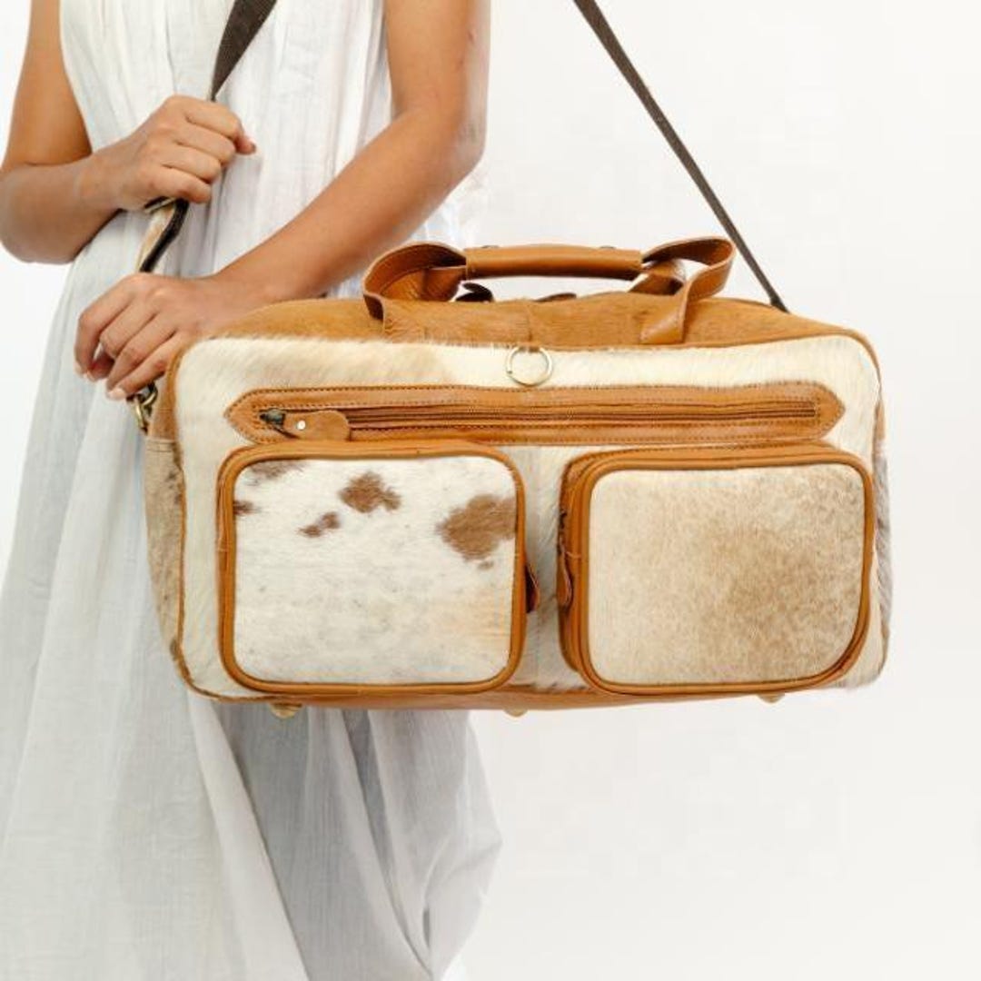 Ya Qalbi Hair-on-hide Leather Duffle Bag – Rustic Elegance Meets Modern ...