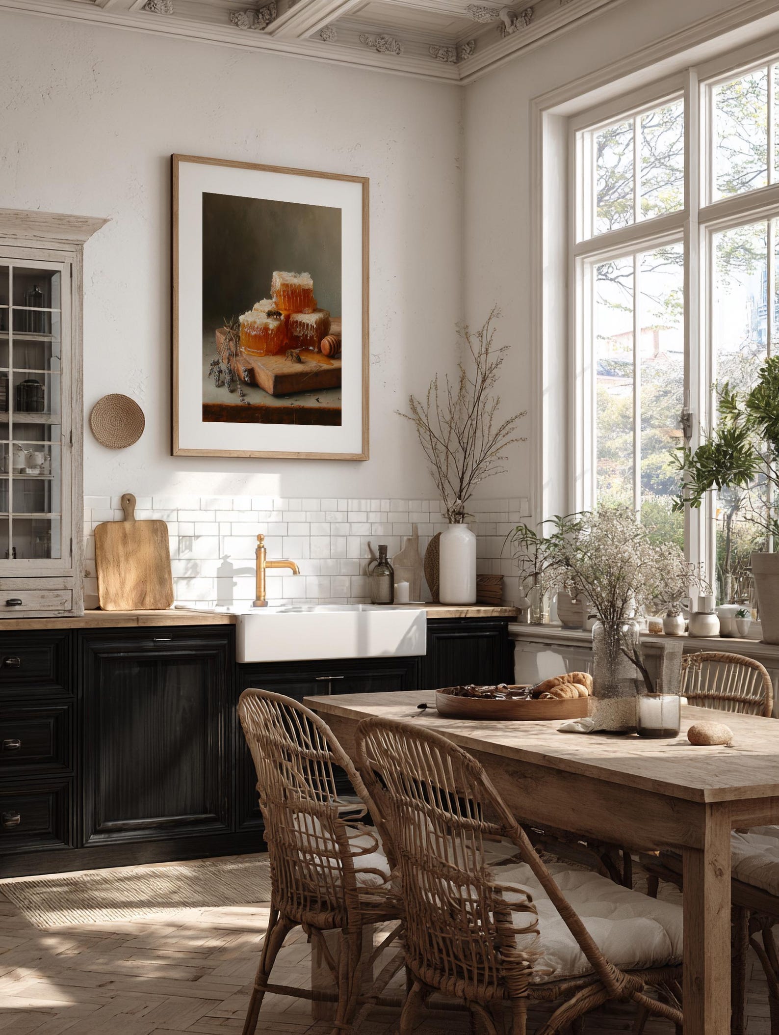 Honeycomb Still Life Print: Rustic Bees & Lavender Kitchen Art (digital Download - Etsy