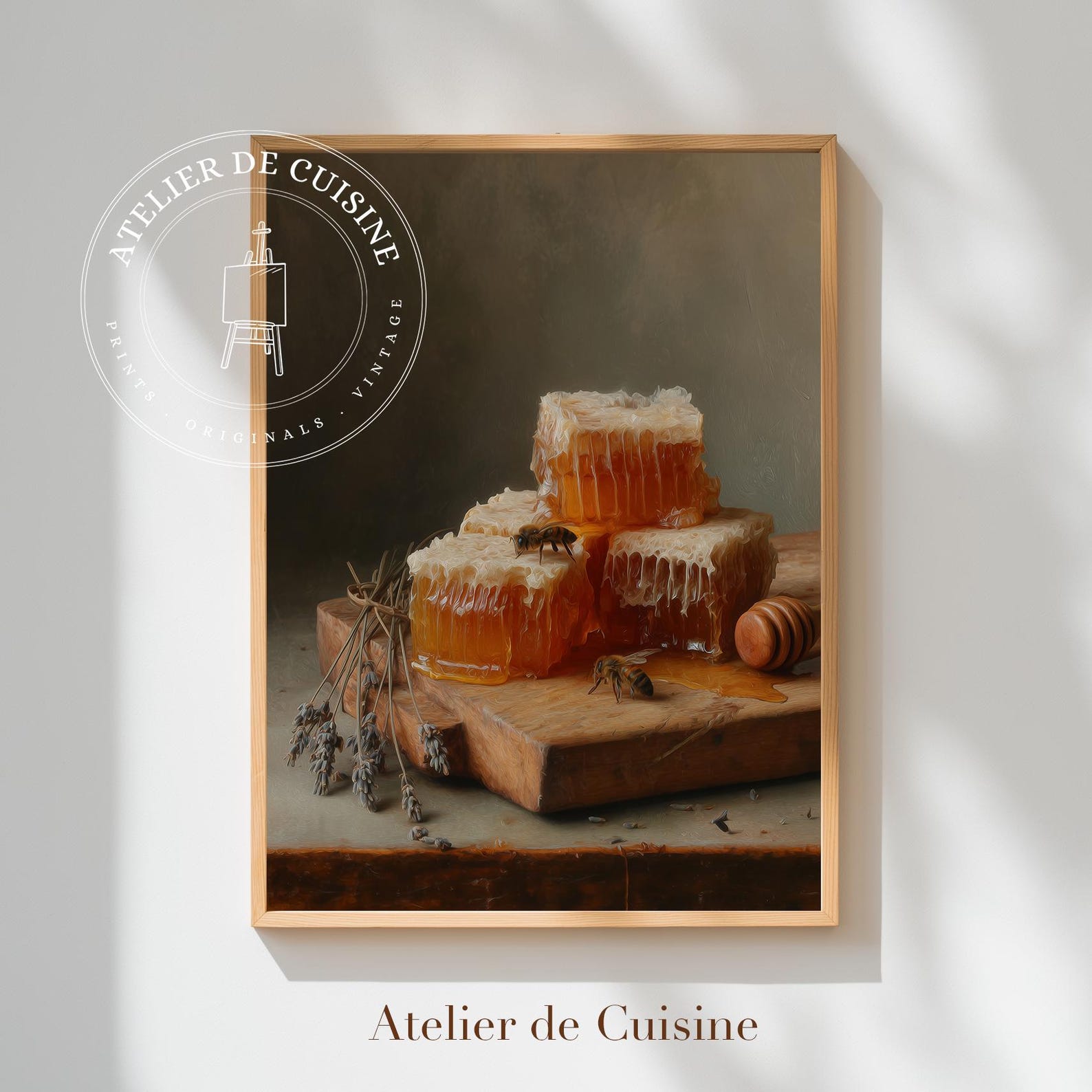 Honeycomb Still Life Print: Rustic Bees & Lavender Kitchen Art (digital Download - Etsy