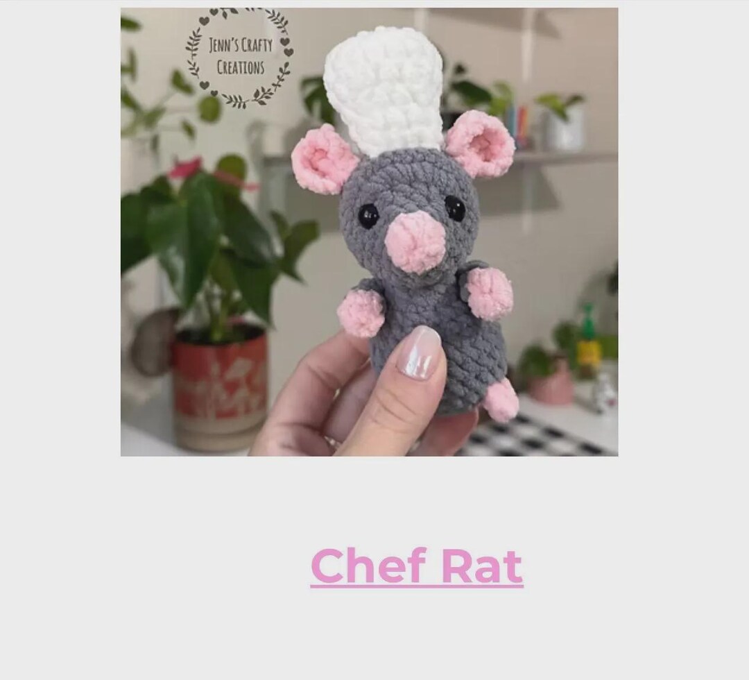CHEF RAT Amigurumi Crochet Pattern | Whimsical Kitchen Decor PDF ...