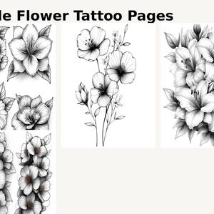 20 Pages of Flower Tattoo Ideas | Botanical Tattoo Flash Sheets ...