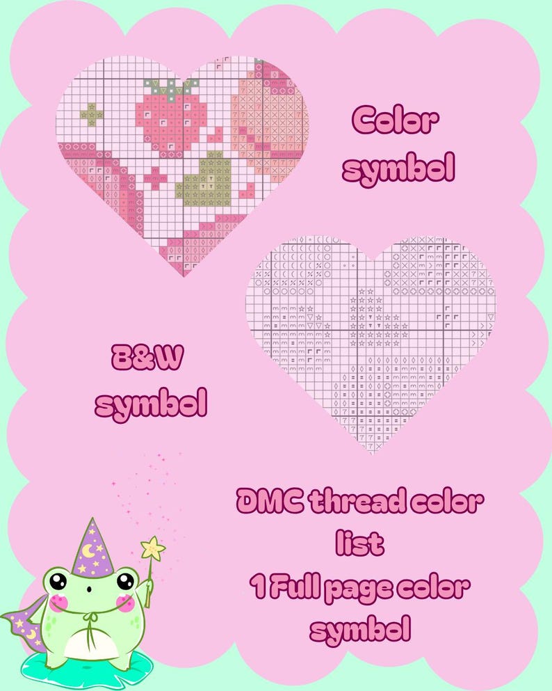 Strawberry Matcha Cross Stitch Pdf Pattern, Cute, Pink, Green, Diy Gift ...