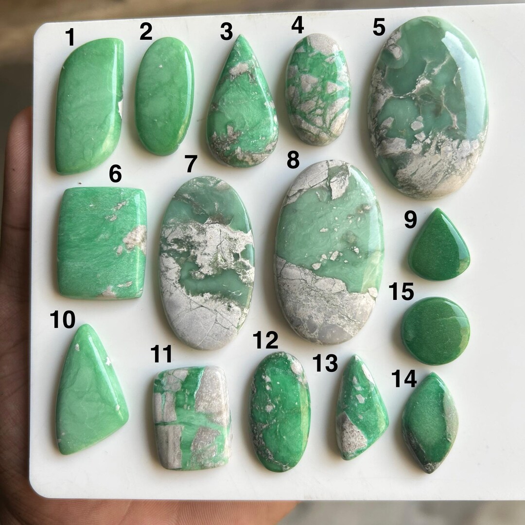 Selected Variscite Cabochon, Natural Semi Precious Gemstone for Jewelry ...