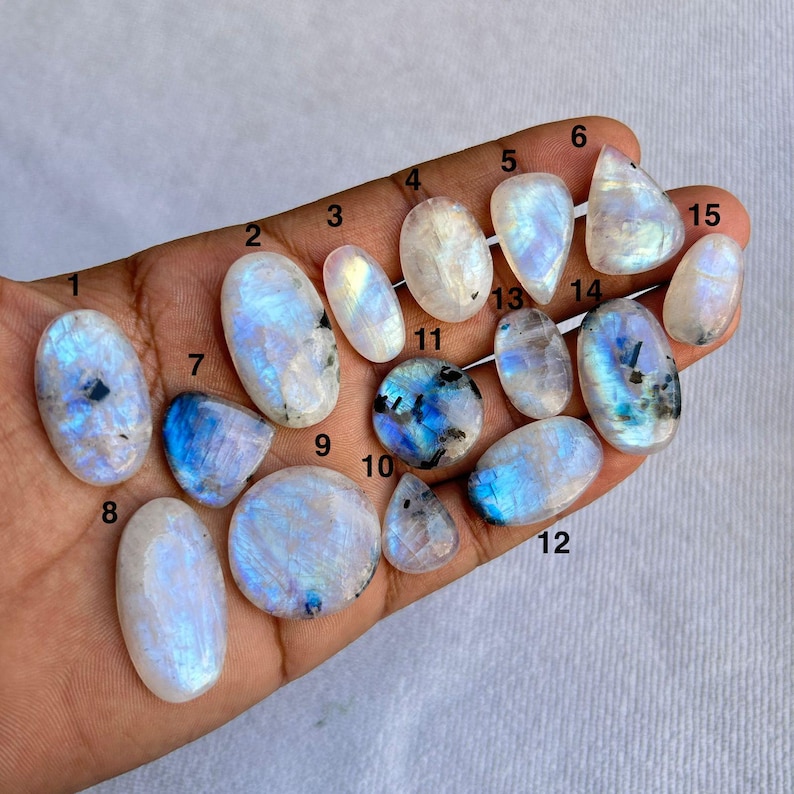 Rainbow Moonstone Cabochon Get Your Moonstone Loose Gemstone for Making ...