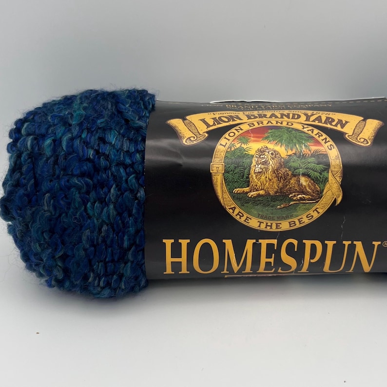 Lion Brand Homespun Yarn: 302 Colonial Blue (discontinued and Rare ...