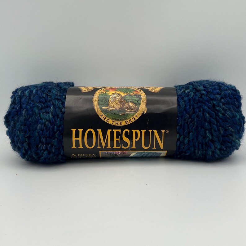 Lion Brand Homespun Yarn: 302 Colonial Blue (discontinued and Rare ...
