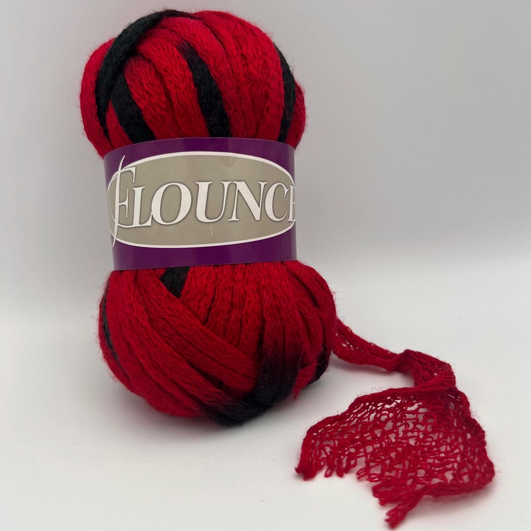 Flounce Mesh / Sashay Yarn — Red & Black (one Skein, 3.5 Oz) - Etsy