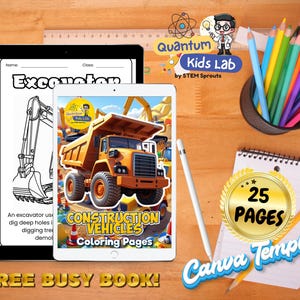 Construction Coloring Pages, Construction Coloring Canva Template ...