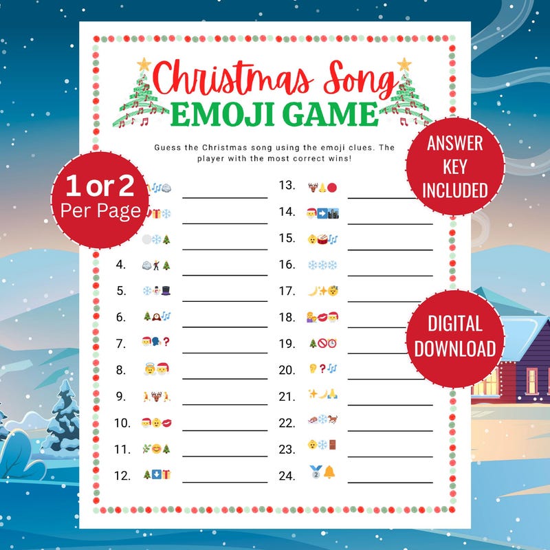 Christmas Song Emoji Game - Etsy