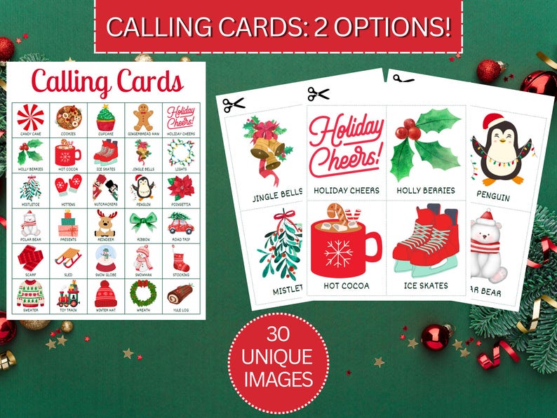 Happy Holidays Bingo, 50 Printable Bingo Cards, Winter Holiday Party ...