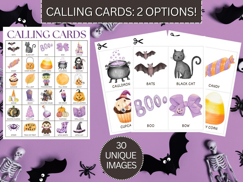 October Bingo Set, 100 Printable Bingo Cards, Fall Bingo Game, October ...