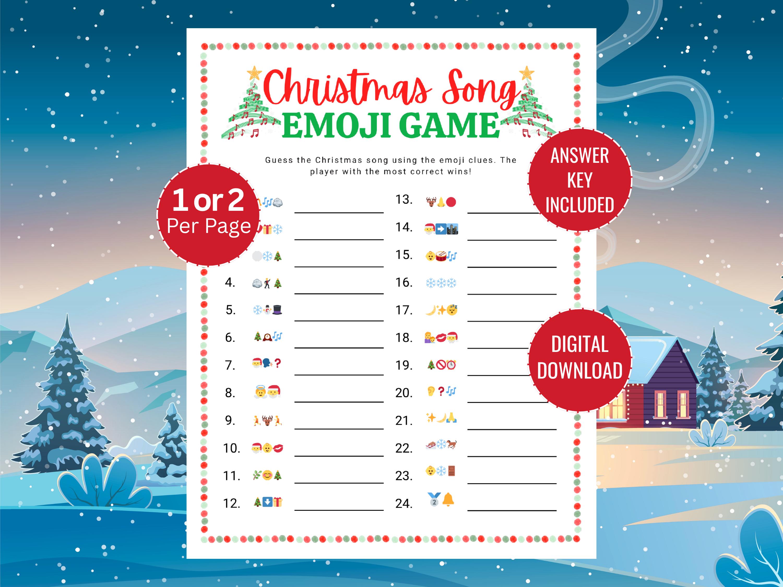 Christmas Songs Emoji Game – Fun Christmas Game, Christmas Party Game ...