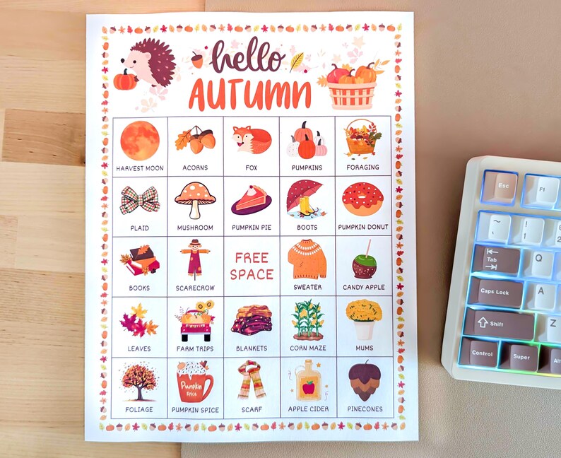 Fall Bingo, 100 Bingo Cards, Autumn Bingo Game, Farm Trip, Fall ...