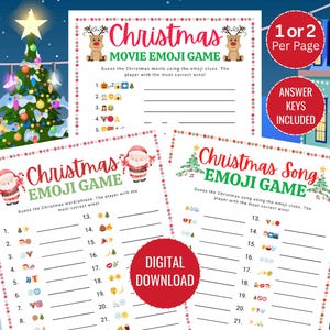 Christmas Emoji Games Bundle – Songs, Movies & Holiday Fun | Printable ...
