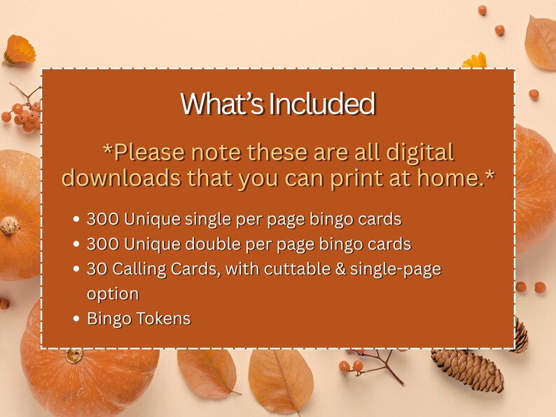 Fall Bingo - 300 Printable Cards - Autumn Classroom Game and Farm Trip ...