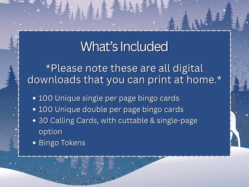 Winter Bingo, 100 Winter Bingo Cards for December, January, February ...